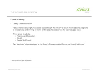 Introduction to Colors and the Colors Foundation | PPT