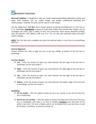 MS PowerPoint, Excel & Publisher Module | DOCX