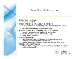 Microsoft Power Point Folded Self Mailers Final Regulations & Some ...