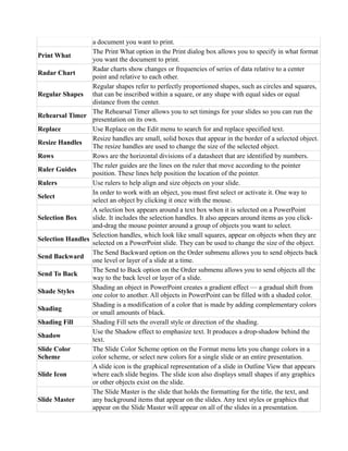 Microsoft Powerpoint Glossary | PDF