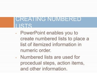 Microsoft powerpoint´s basic text formatting tools | PPT