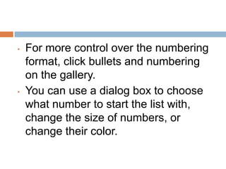 Microsoft powerpoint´s basic text formatting tools | PPTX