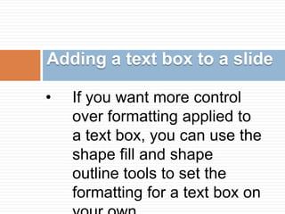 Microsoft powerpoint´s basic text formatting tools | PPT