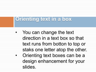 Microsoft powerpoint´s basic text formatting tools | PPT
