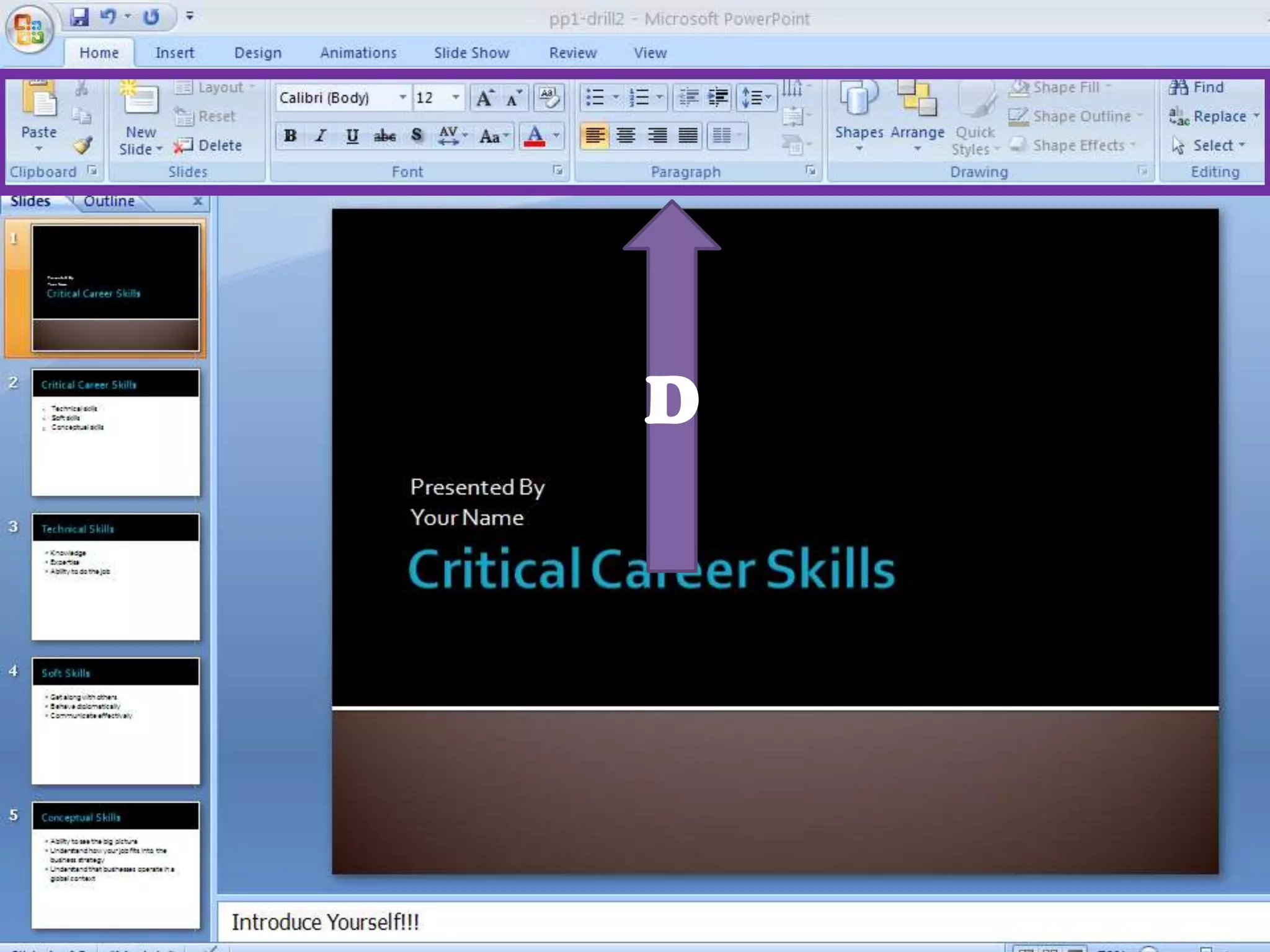 Microsoft power point user interface test | PPT