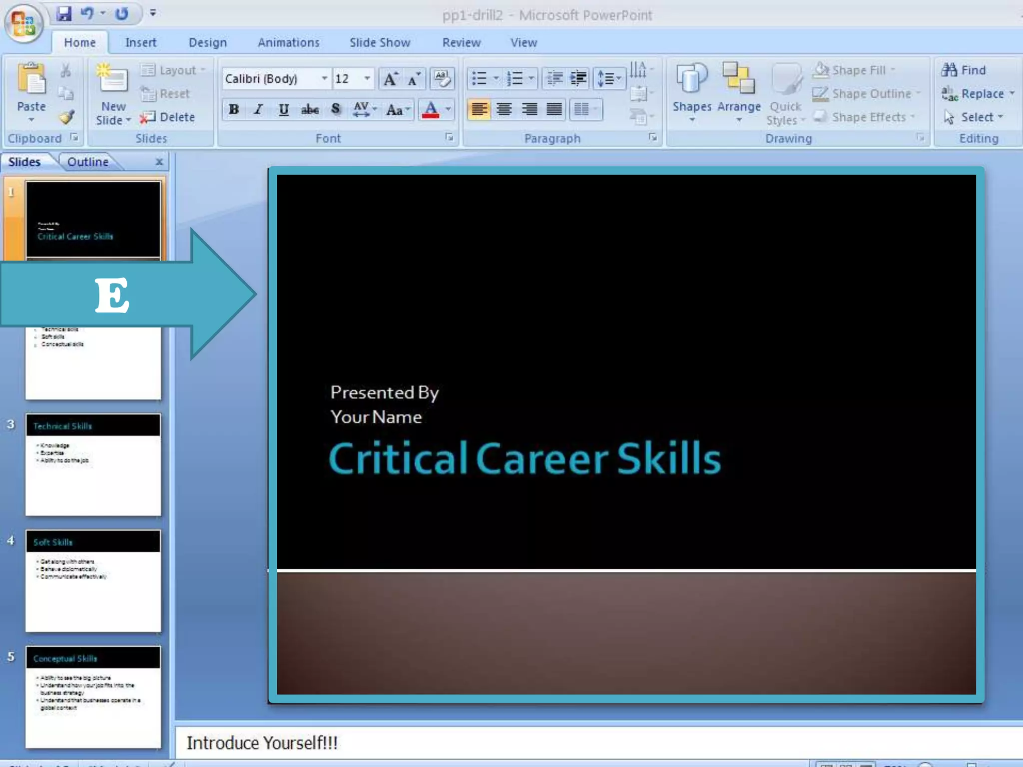 Microsoft power point user interface test | PPTX