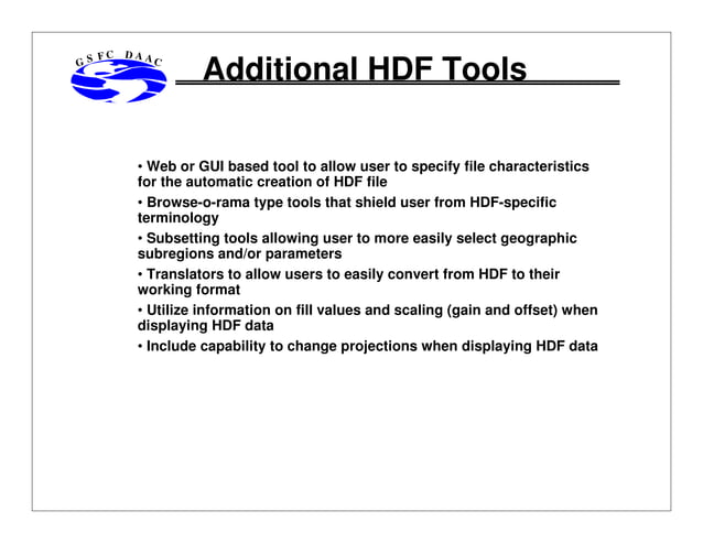 Current HDF Tools (1997) | PPT