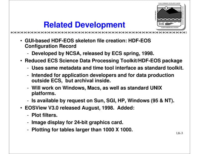 HDF-EOS Development Status and Maintenance Support | PPT