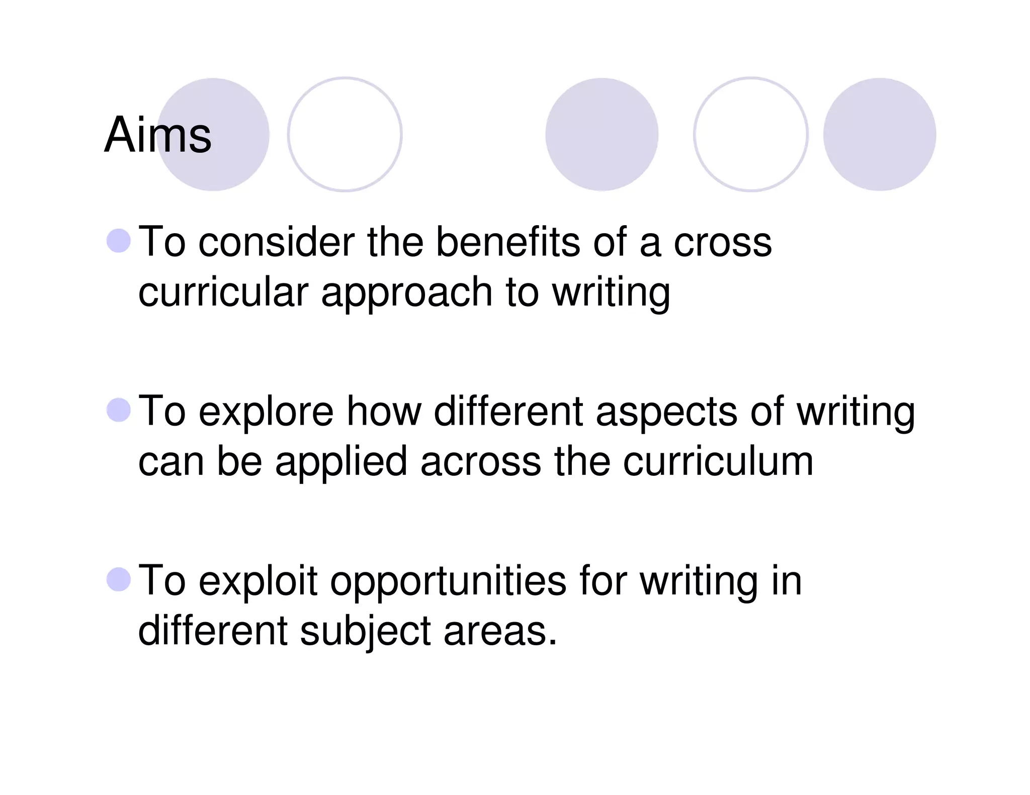 Writing Across the Curriculum | PDF