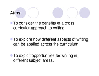 Writing Across the Curriculum | PDF