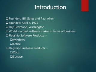 Organizational changes at Microsoft Corporation | PPTX