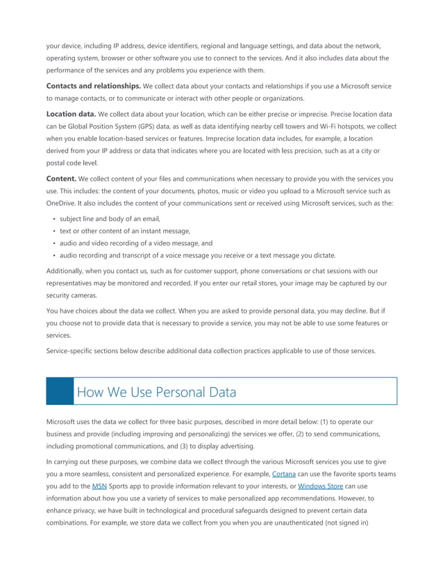 Microsoft privacy statement | PDF | Internet | Computing