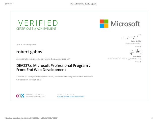 edX - Microsoft Professional Program - Front End Web Development - DE…