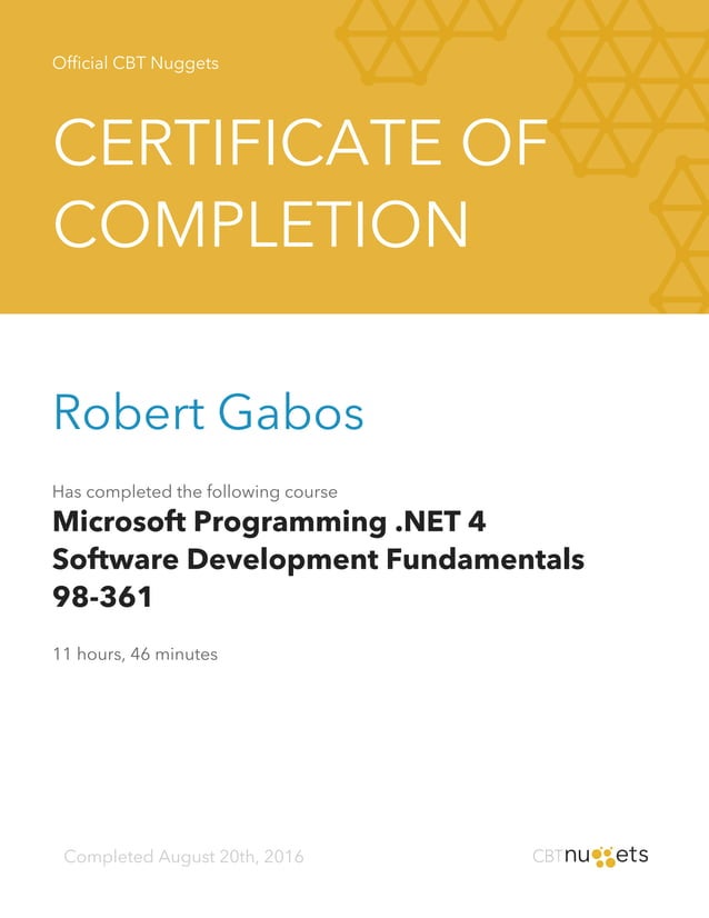 CBT Nuggets - Microsoft Programming .NET 4 Software Development Fundamentals 98-361 | PDF