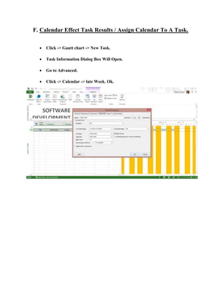 Microsoft project calender | DOCX