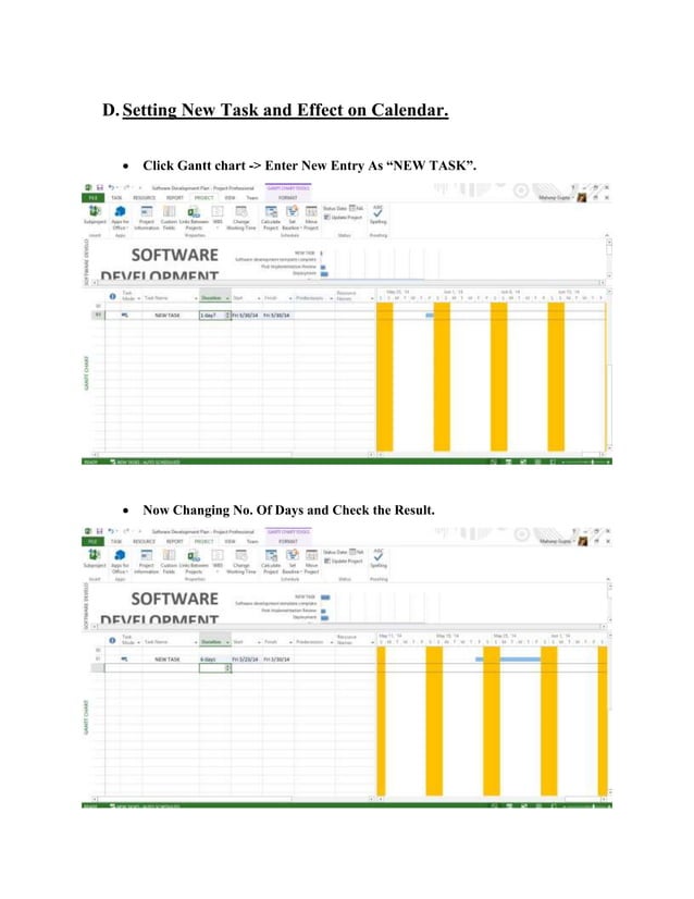 Microsoft project calender | DOCX