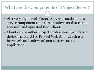 Microsoft Project Server Basics | PPTX | Cloud Computing | Internet