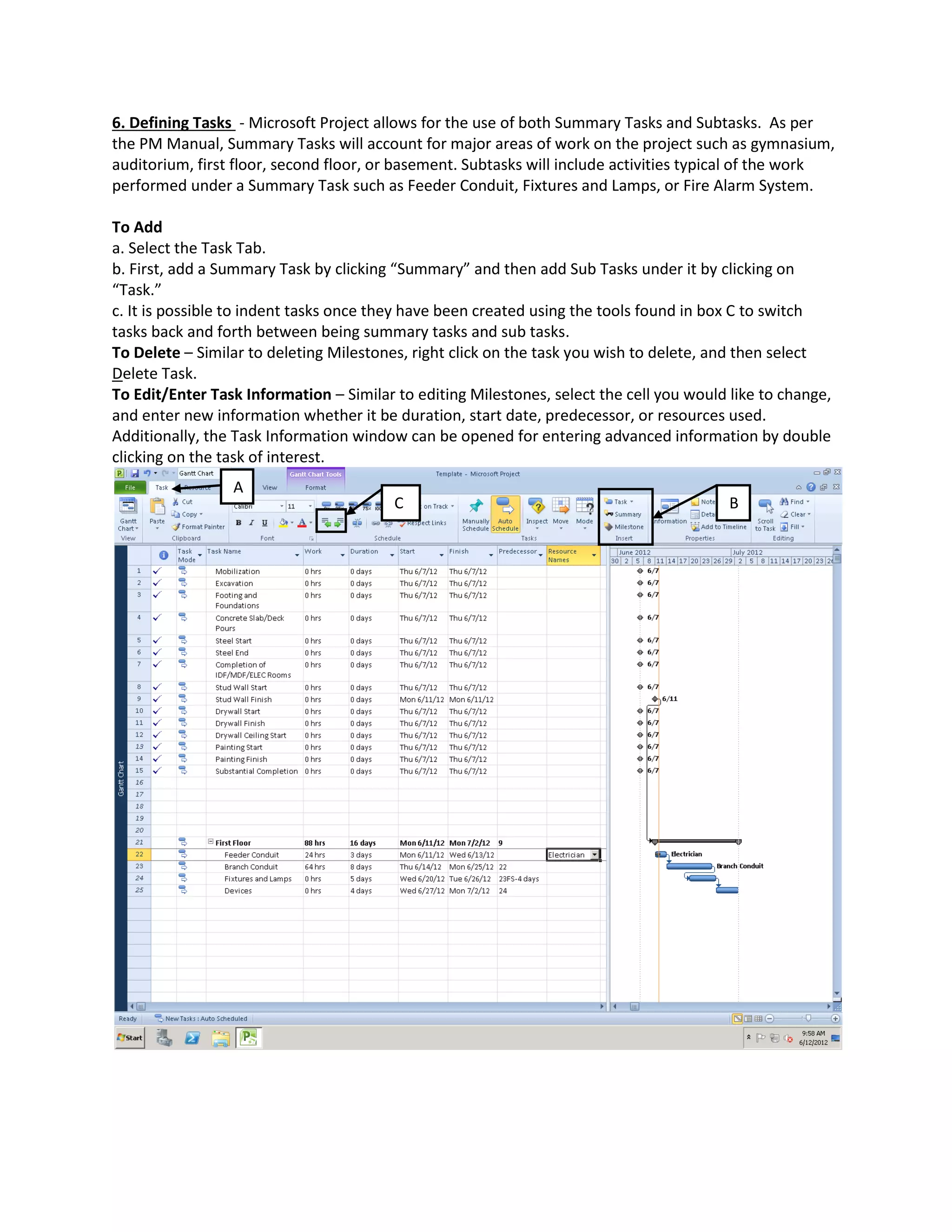 Microsoft project training manual | PDF