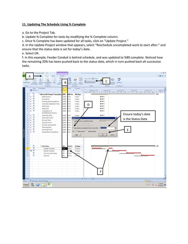 Microsoft project training manual | PDF
