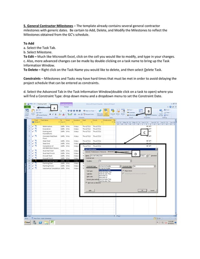 Microsoft project training manual | PDF