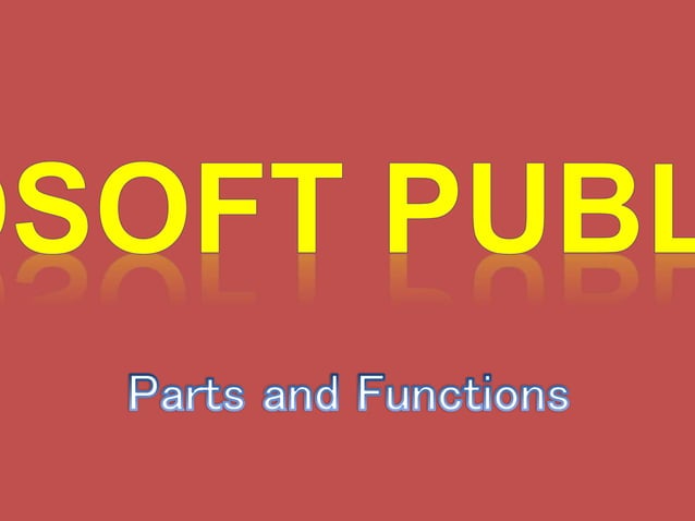 Microsoft Publisher | PPSX | Desktop Publishing | Computer Software and Applications