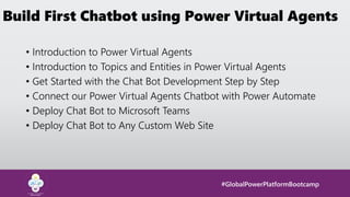 Build your First Chat Bot using Power Virtual Agents (PVA) | PPTX