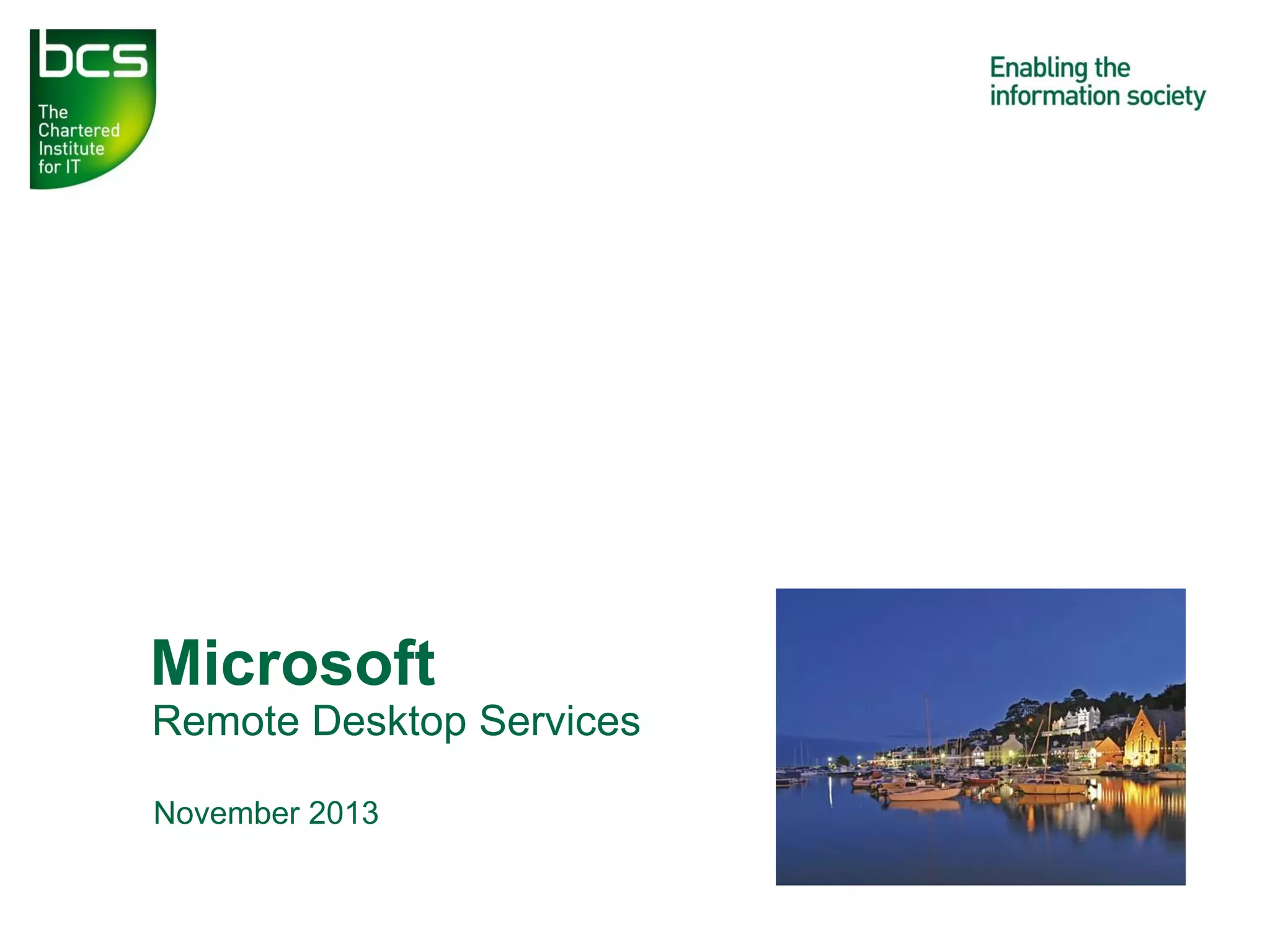 Microsoft Remote Desktop Services | PPT