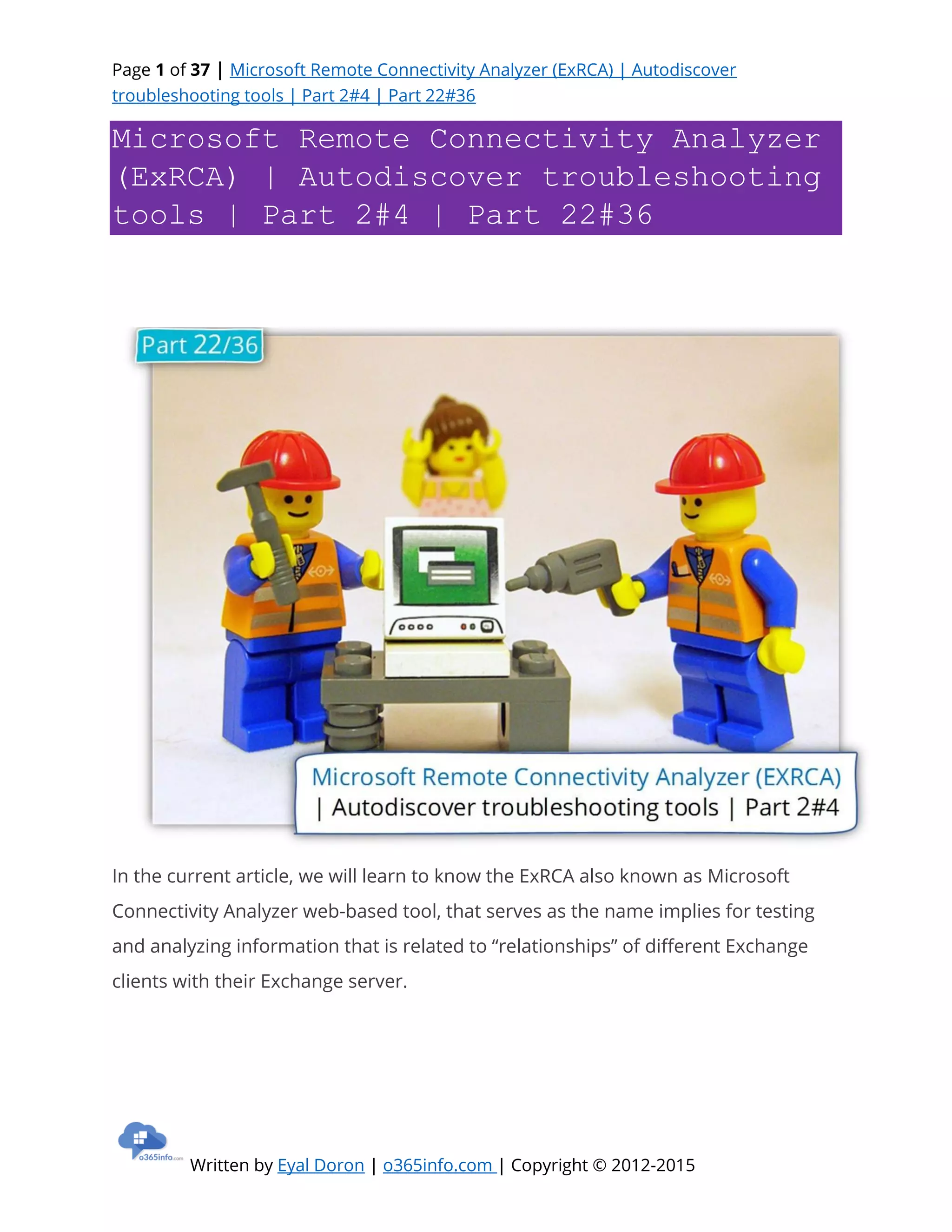 Microsoft remote connectivity analyzer (exrca) autodiscover ...