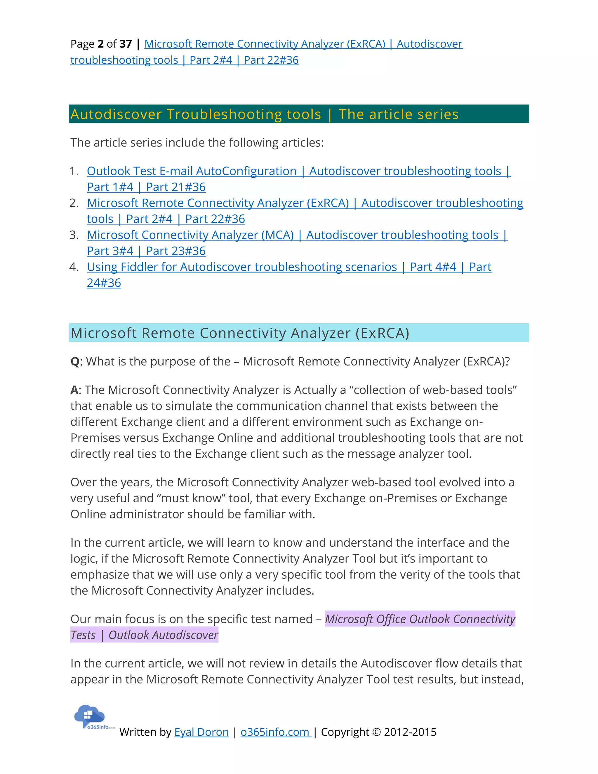 Microsoft remote connectivity analyzer (exrca) autodiscover ...