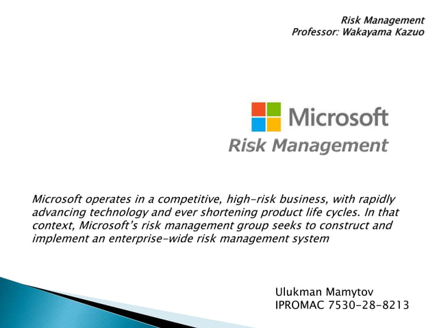 Microsoft Risk Management | PPT