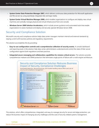 Microsoft Server Infrastructure Optimization White Paper | PDF