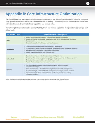 Microsoft Server Infrastructure Optimization White Paper | PDF