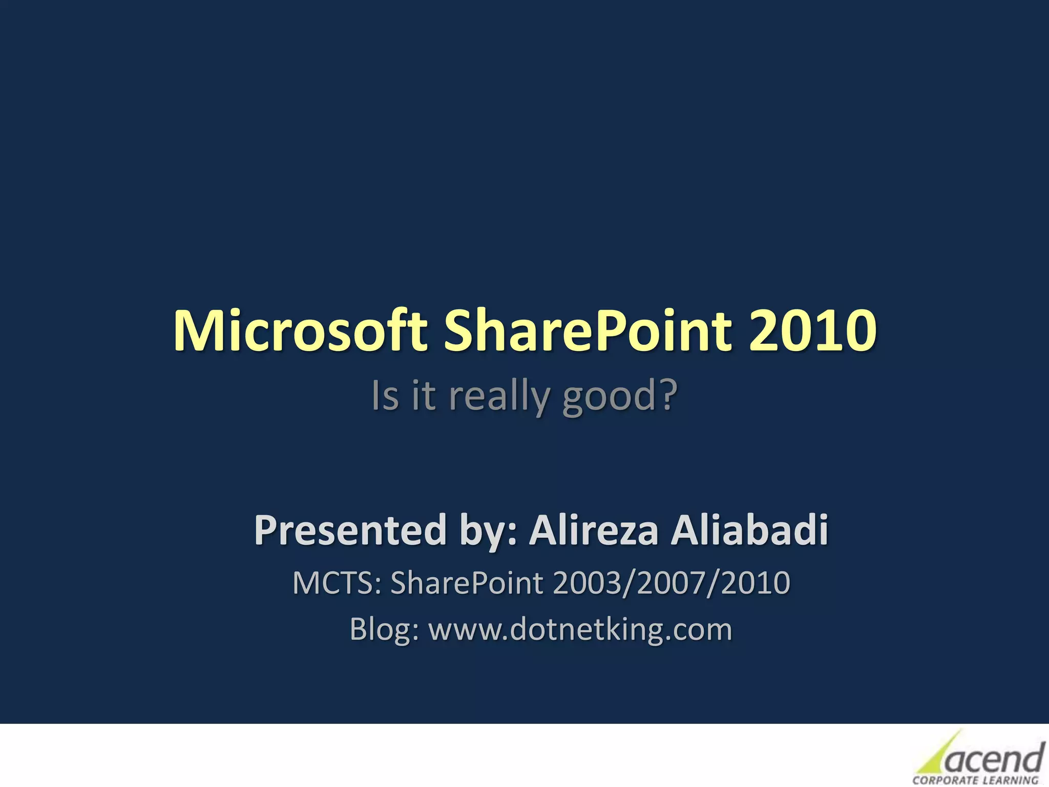 Microsoft SharePoint 2010 | PDF | Computer Software and Applications | Computing