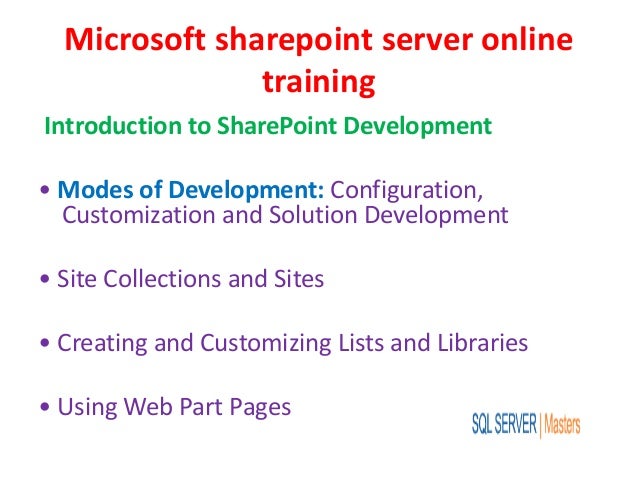 Microsoft sharepoint server online training