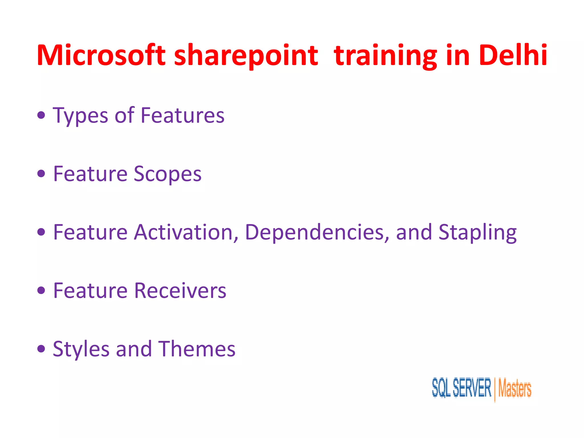 Microsoft sharepoint training in delhi | PPTX