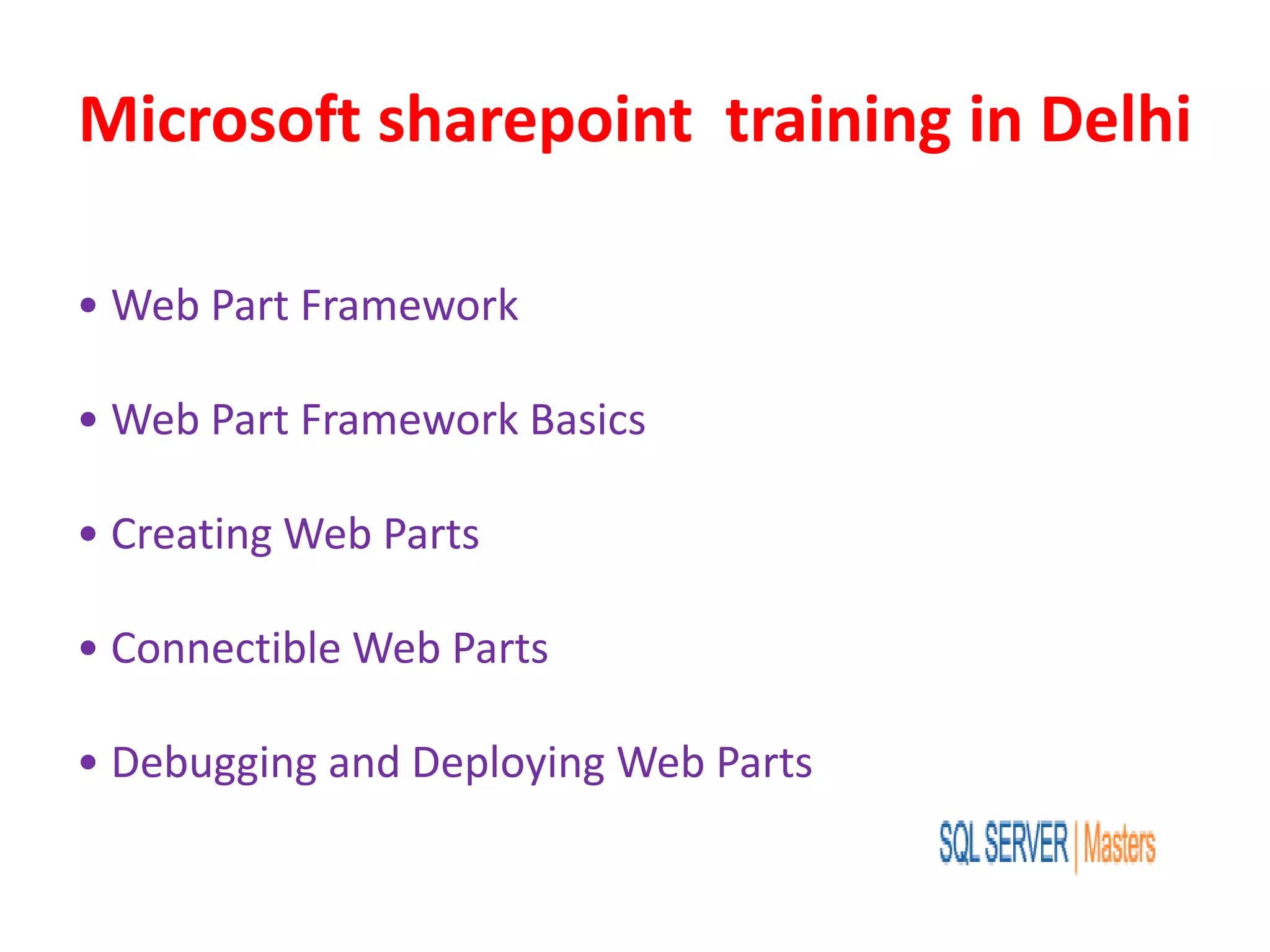 Microsoft sharepoint training in delhi | PPTX