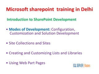 Microsoft sharepoint training in delhi | PPTX