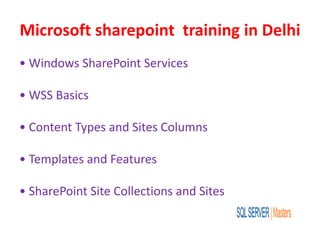 Microsoft sharepoint training in delhi | PPTX