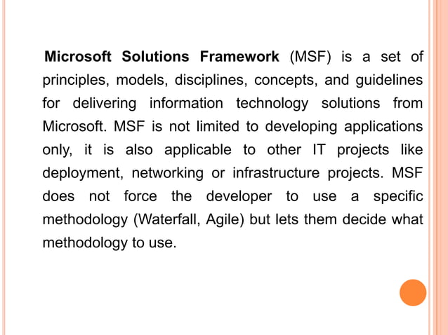 Microsoft solutions framework | PPTX