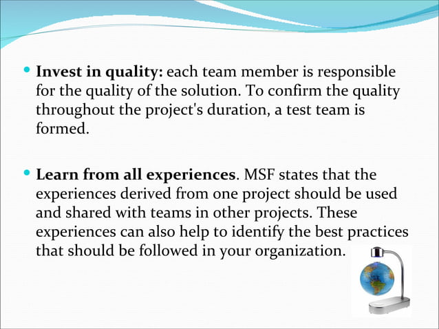 Microsoft Solutions Framework Ppt