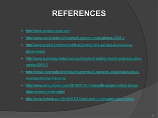 Microsoft's project natick(underwater datacentre) | PPT