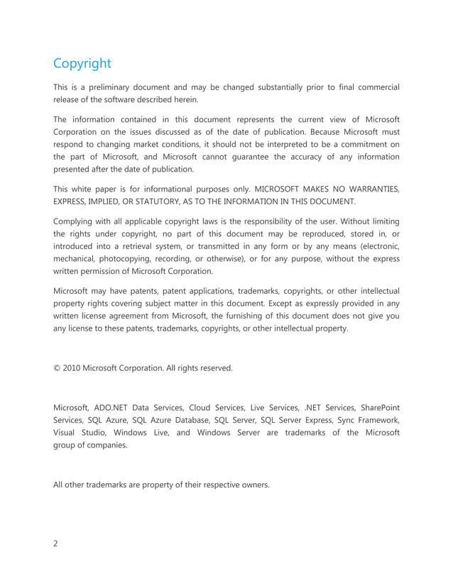 Microsoft SQL Azure - Scaling Out with SQL Azure Whitepaper | PDF