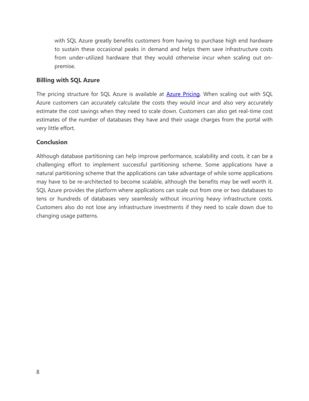 Microsoft SQL Azure - Scaling Out with SQL Azure Whitepaper | PDF