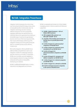 Infosys’ authors a whitepaper on Biztalk Server 2009 | PDF