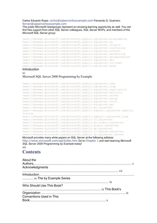 Microsoft sql server 2000 programming by example | PDF