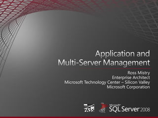 Microsoft SQL Server 2008 Multi-Server Management | PPT