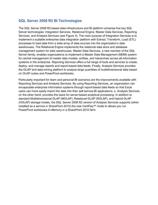 Microsoft sql server 2008 r2 business intelligence | PDF