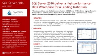 Microsoft SQL server 2016 Partner Mini Case Study - Dimodelo Solutions | PPT