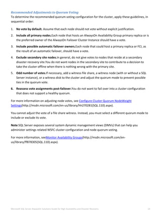 Microsoft SQL Server always on solutions guide for high availability ...