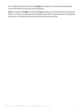 Microsoft SQL Server always on solutions guide for high availability and disaster recovery | PDF